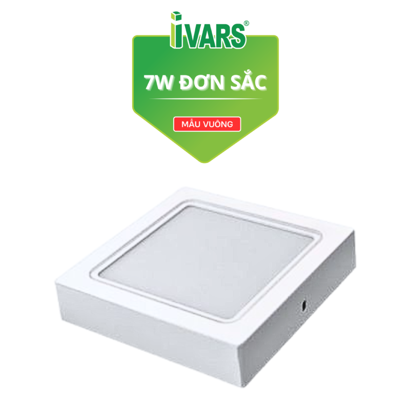 Đèn LED Panel Ốp Nổi Vuông Đơn Sắc IVARS – 7W - Ivars Lighting