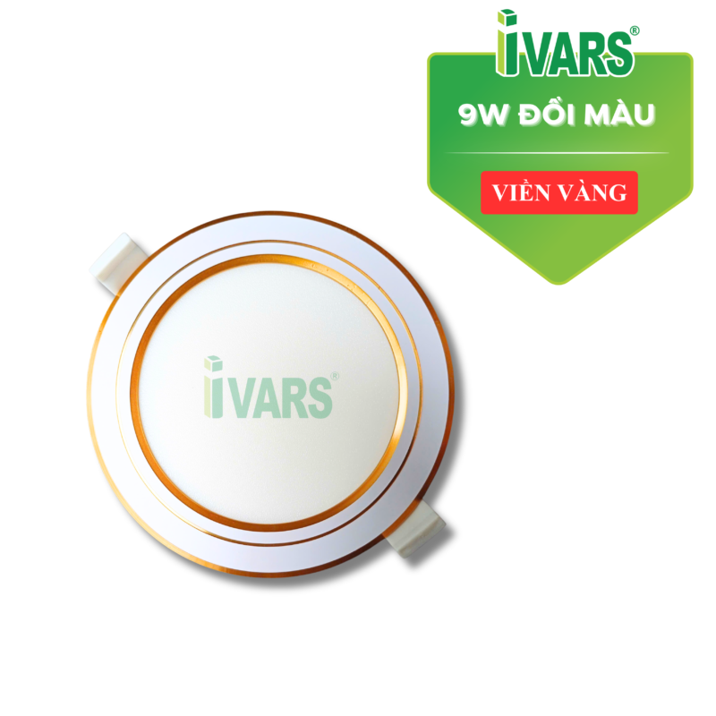 Đèn LED Slim Downlight Viền Vàng Đổi Màu IVARS – 9W - Ivars Lighting